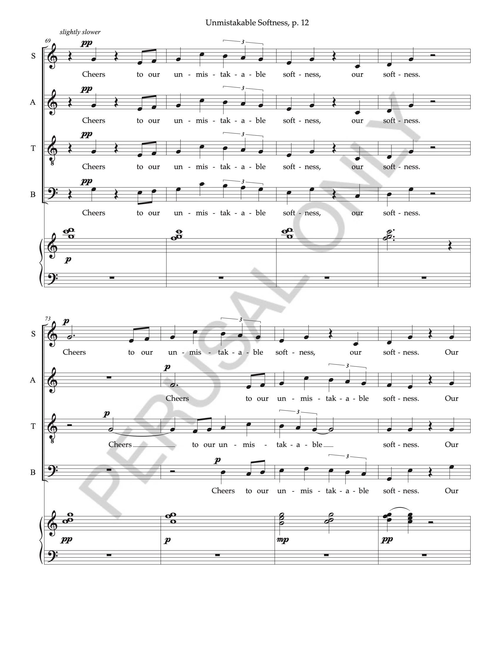Unmistakable Softness (SATB) — Music by Ash