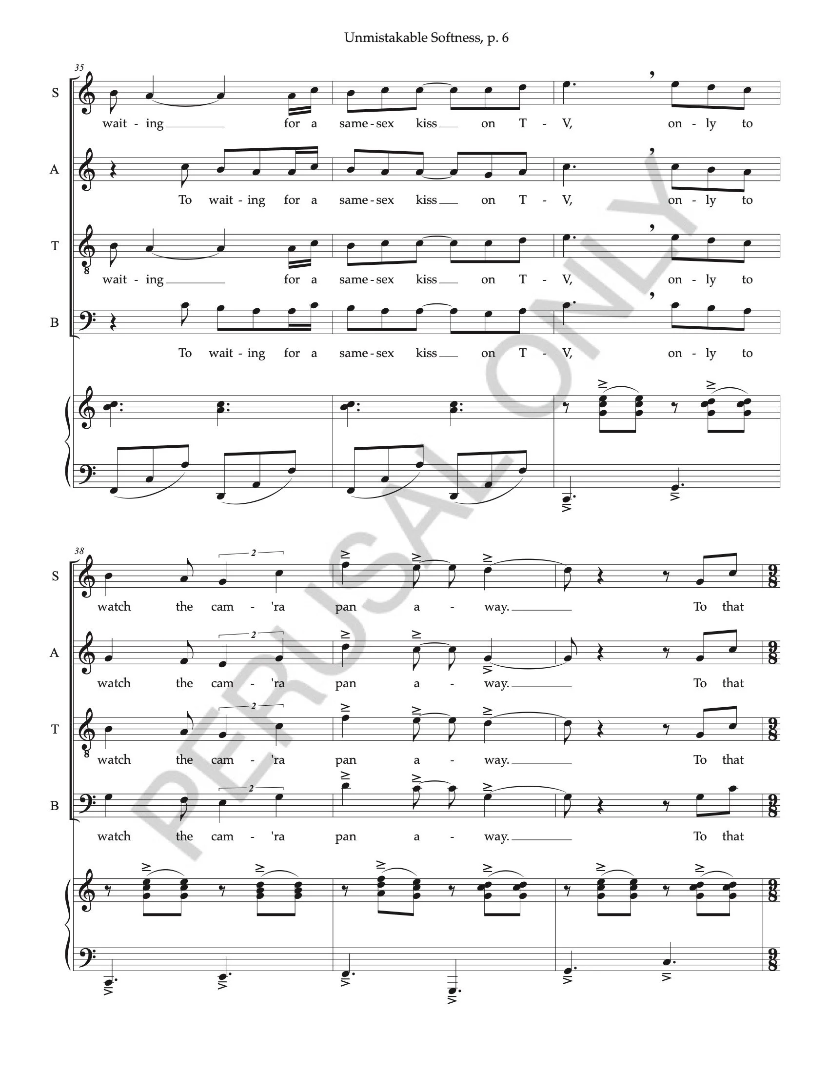 Unmistakable Softness (SATB) — Music by Ash