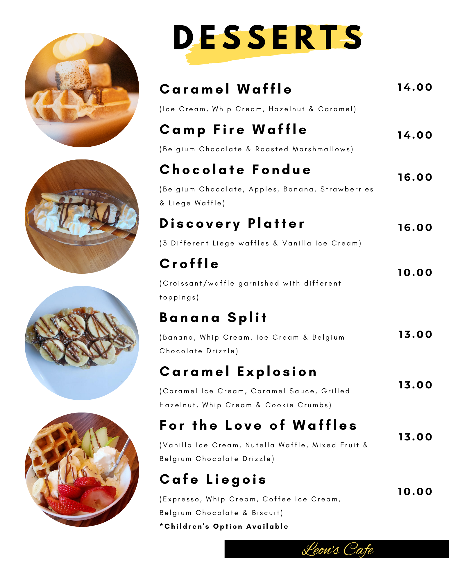 Menu — Leon's Cafe