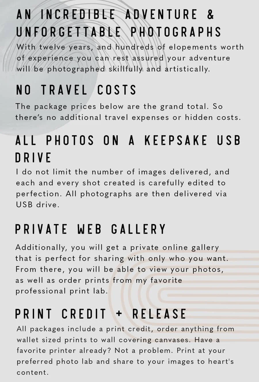 Elopement Photography Packages for Your Adventure