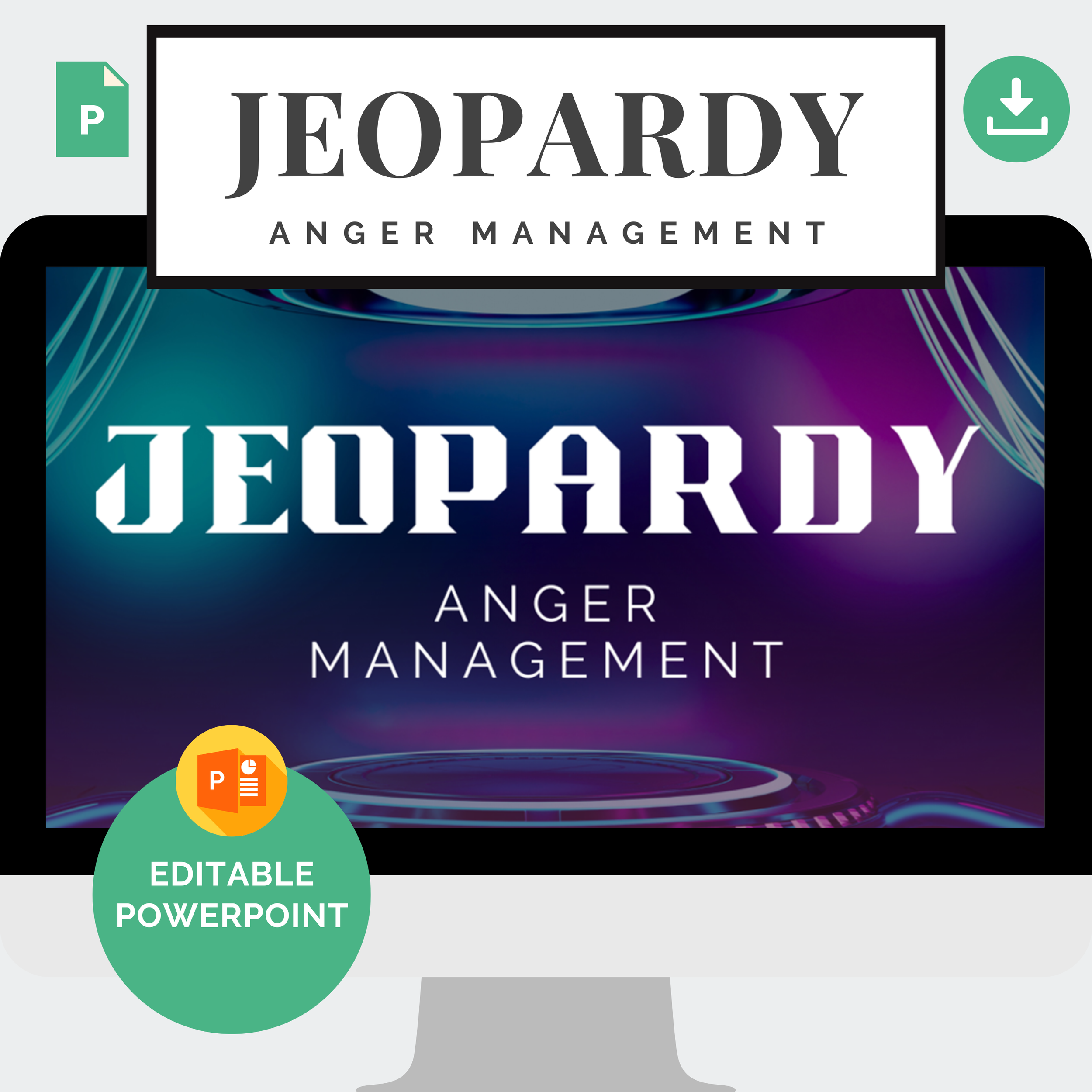 Anger Management Jeopardy | Editable PowerPoint | Group Therapy Game ...