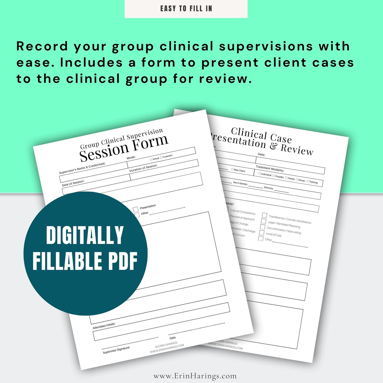 Case Presentation & Group Clinical Supervision Templates — Erin Harings ...