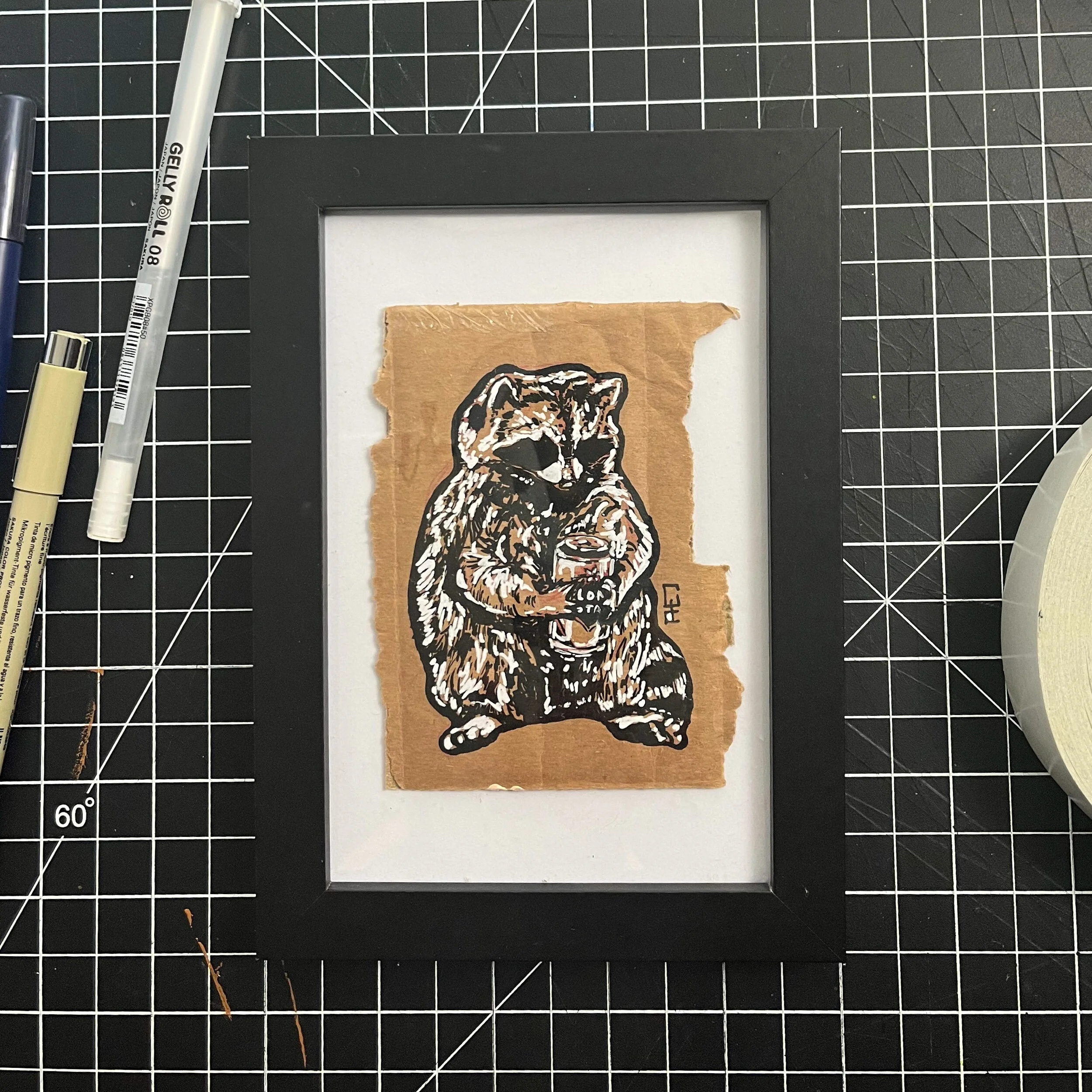 Edit 4" x 6" Pallas Cat | Cardboard Ink Illustration — Annalise Johnson | Playful Illustrations ...