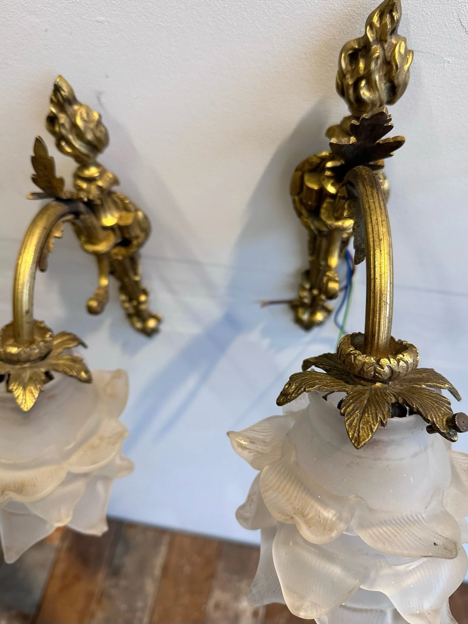 Beautiful Handmade "CLAIRE" Belgian Verdigris Swan Neck Lamps. Aged ...