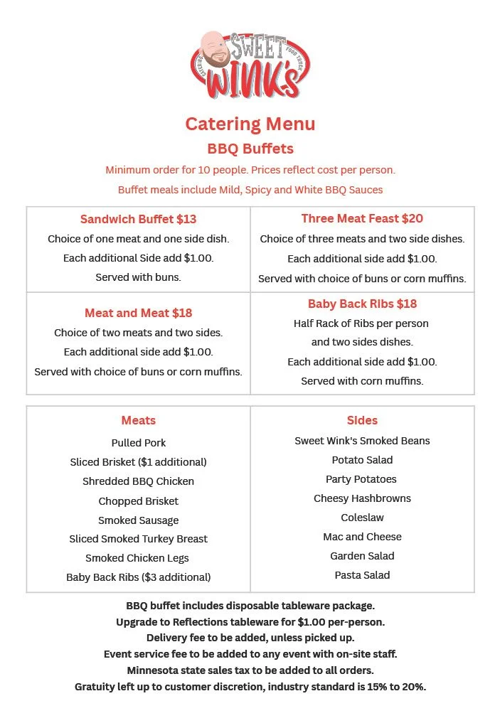 Catering Menu — Sweet Wink's