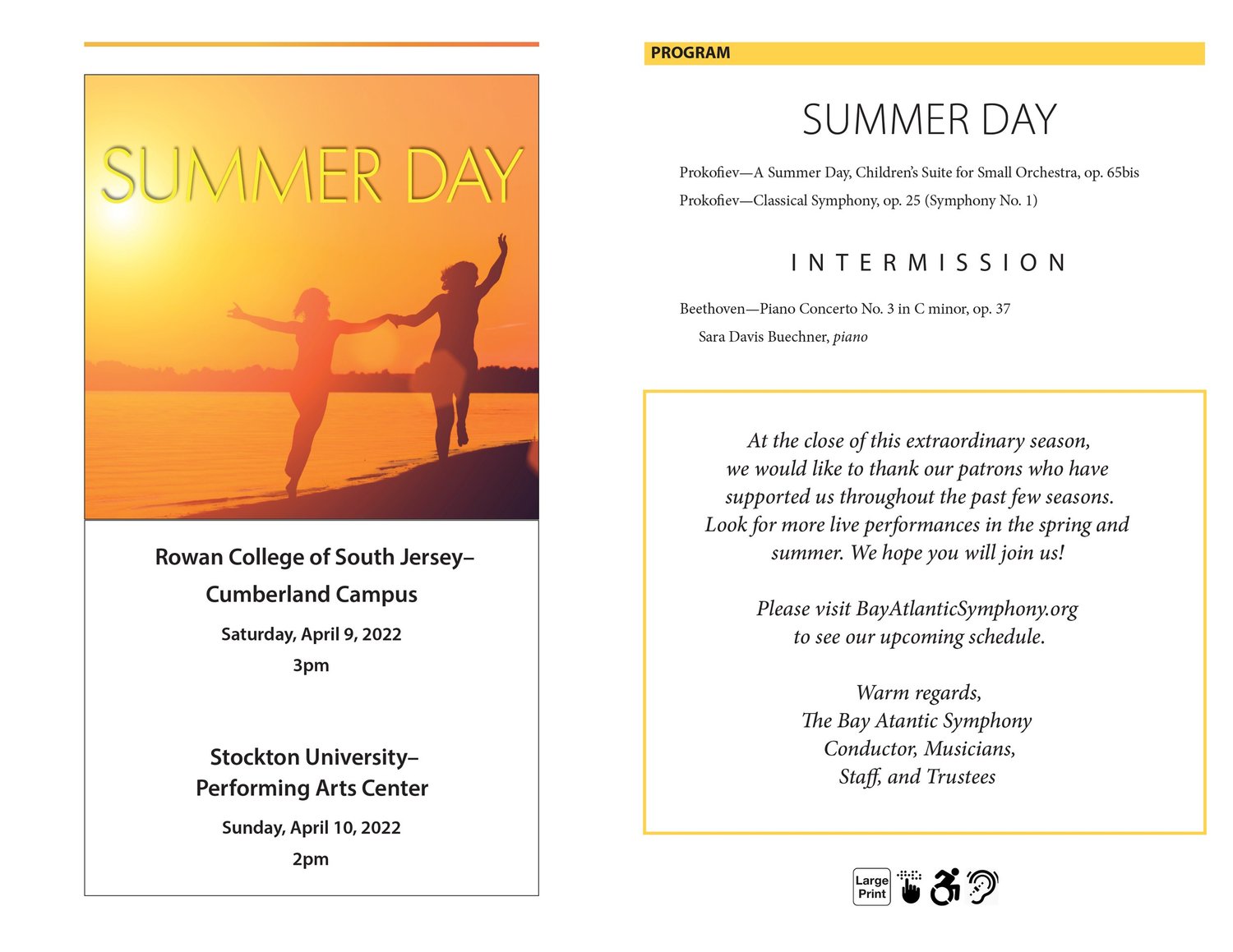 Summer Day Program — Bay Atlantic Symphony