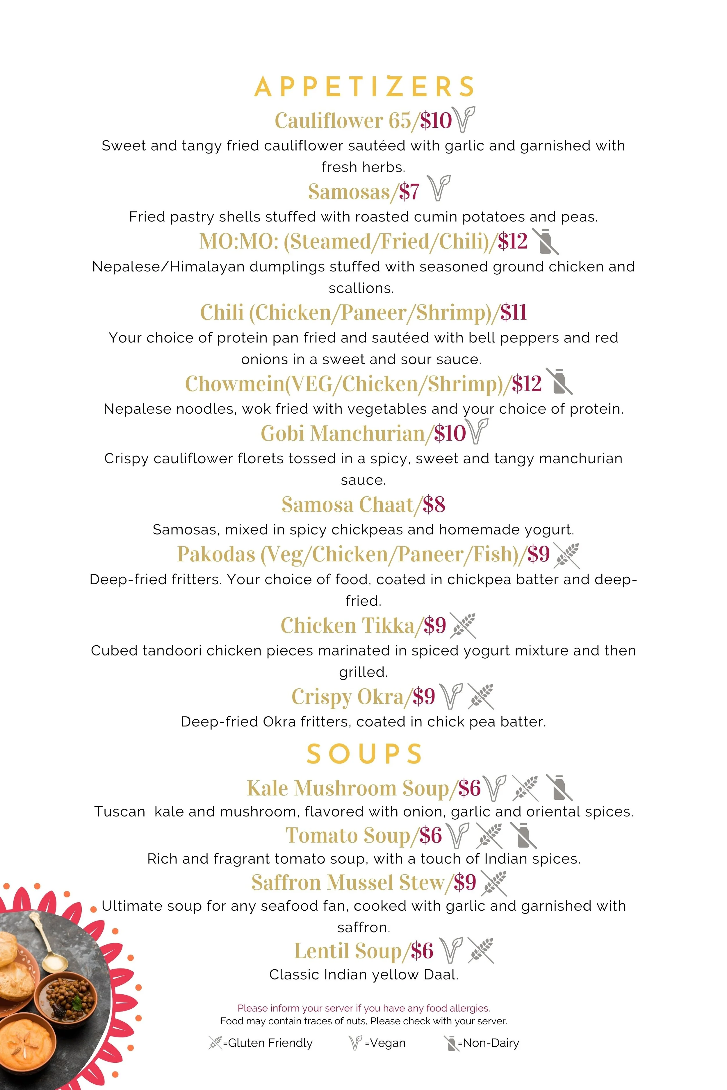 Menu — TAJ Rhode Island