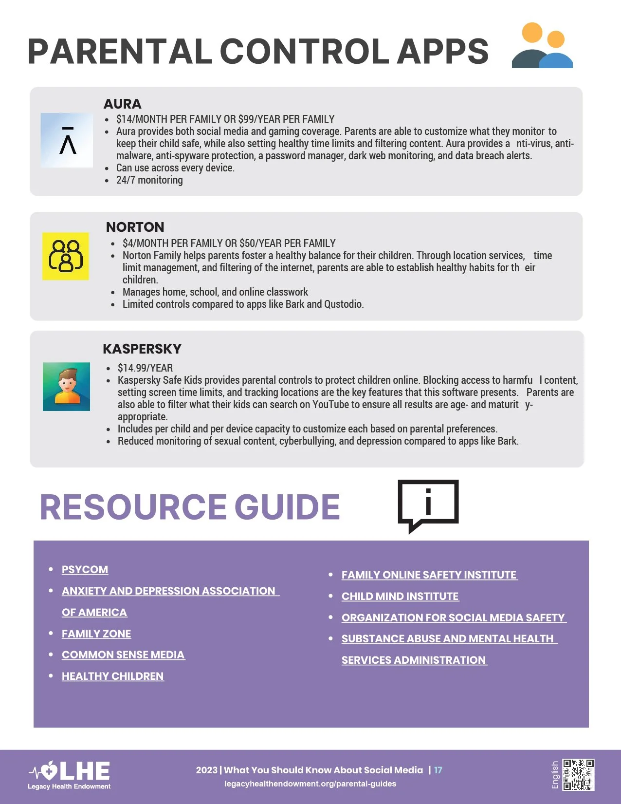 Parental Guides — Legacy Health Endowment