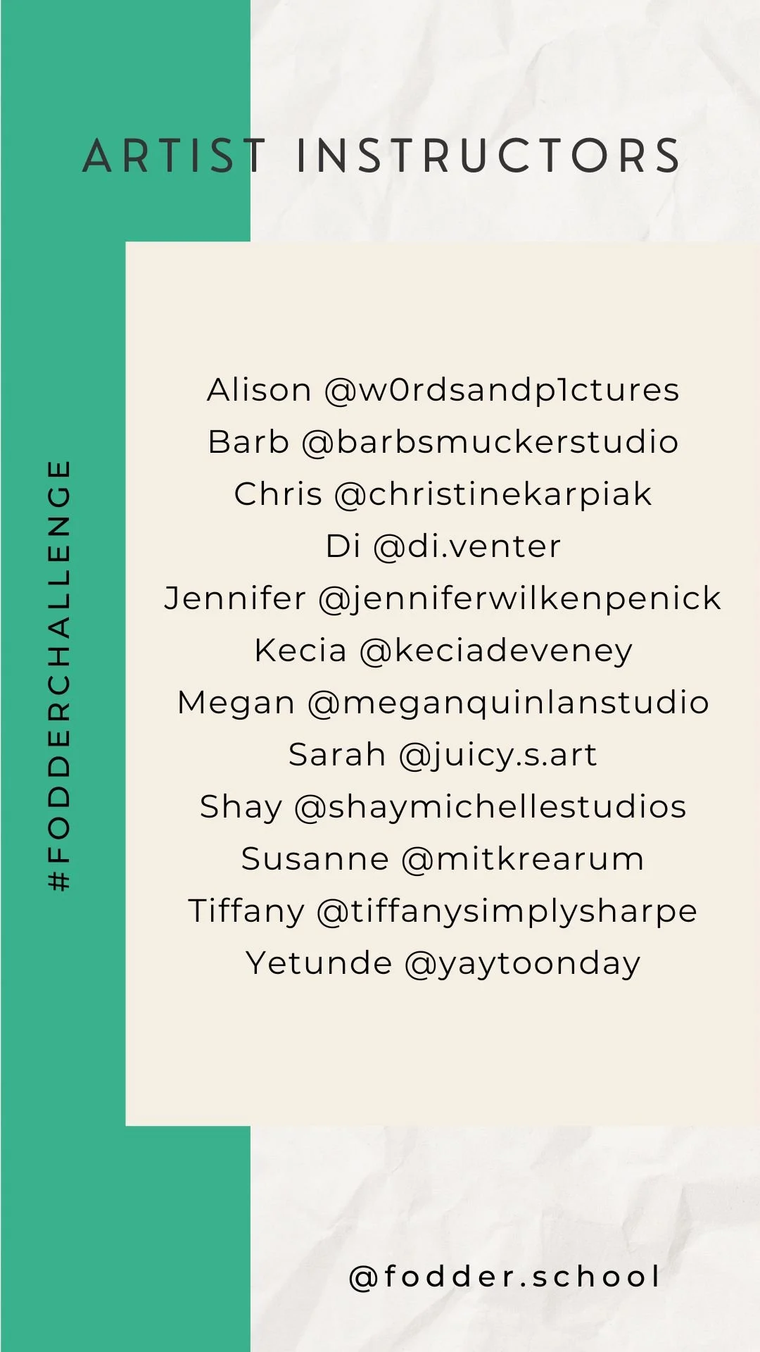 Fodder School 3 Teachers Announced! — Willa Wanders