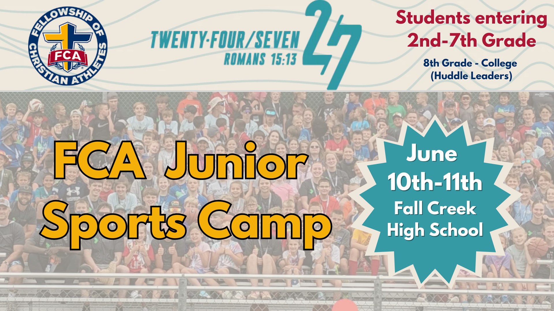Fellowship of Christian Athletes (FCA) Junior Sports Camp — Haven ...