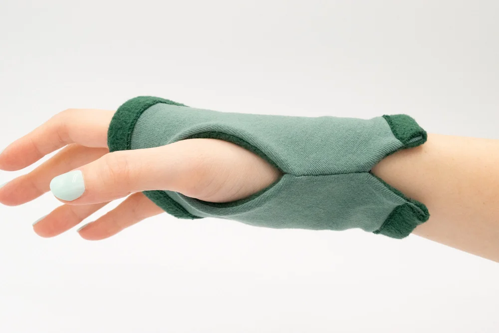 Organic Cotton Fleece-Lined Fingerless Gloves, Juniper — Refiber Designs