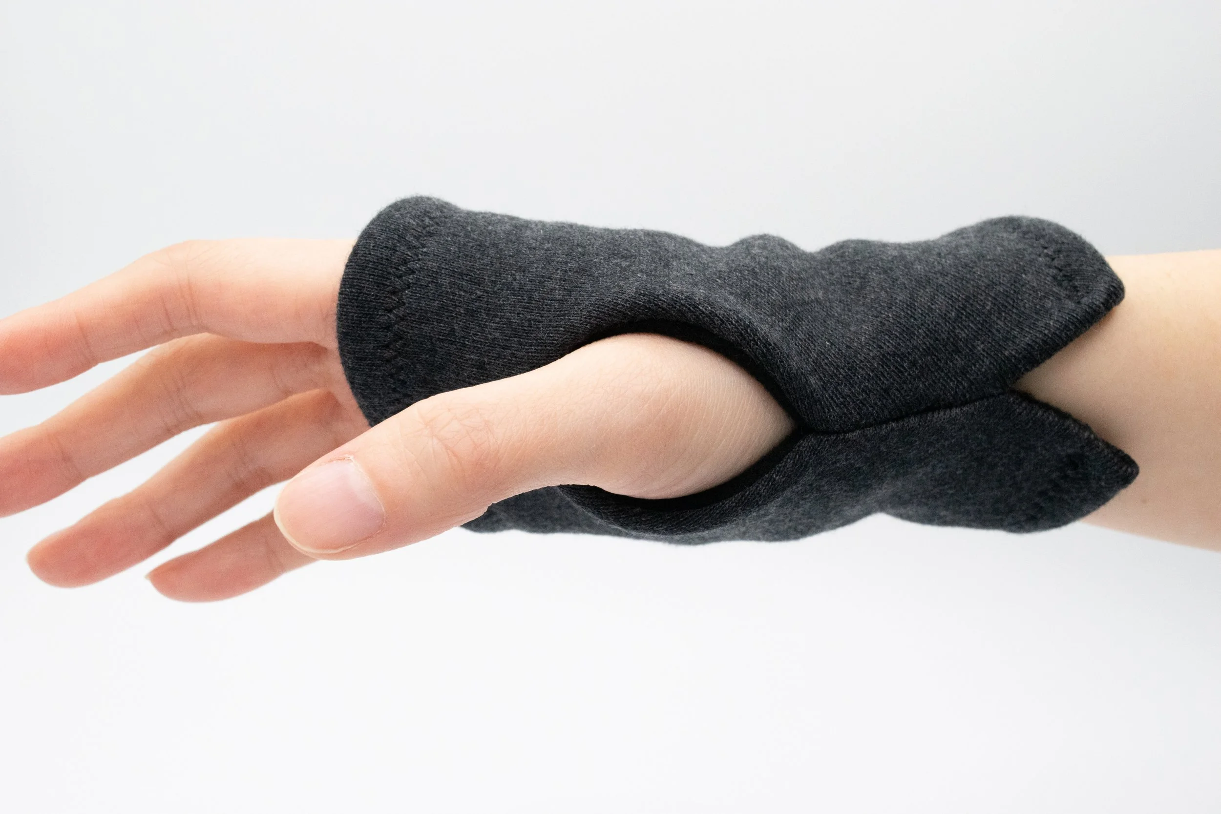 Basic Fleece-Lined Fingerless Gloves, Charcoal Heather — Refiber Designs