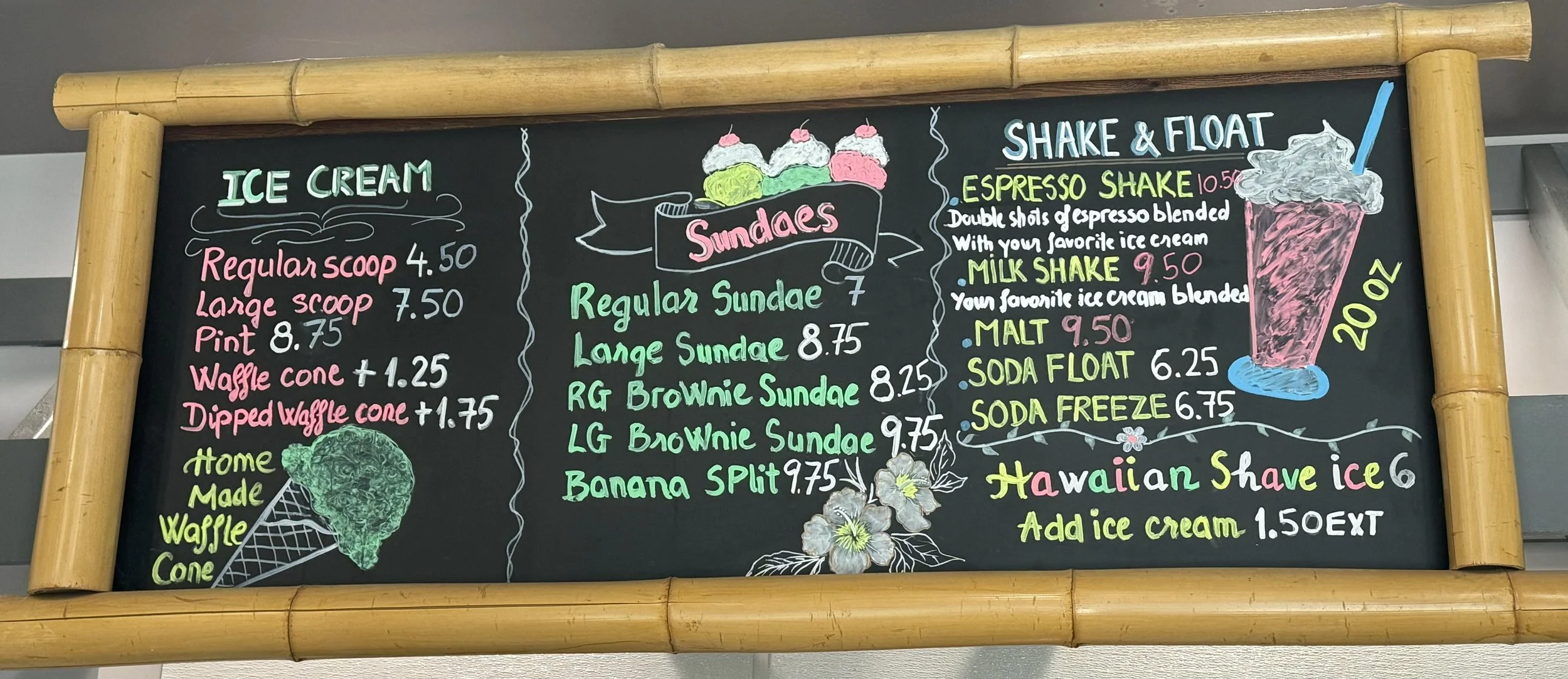 MENU — SUNSET SWEETS