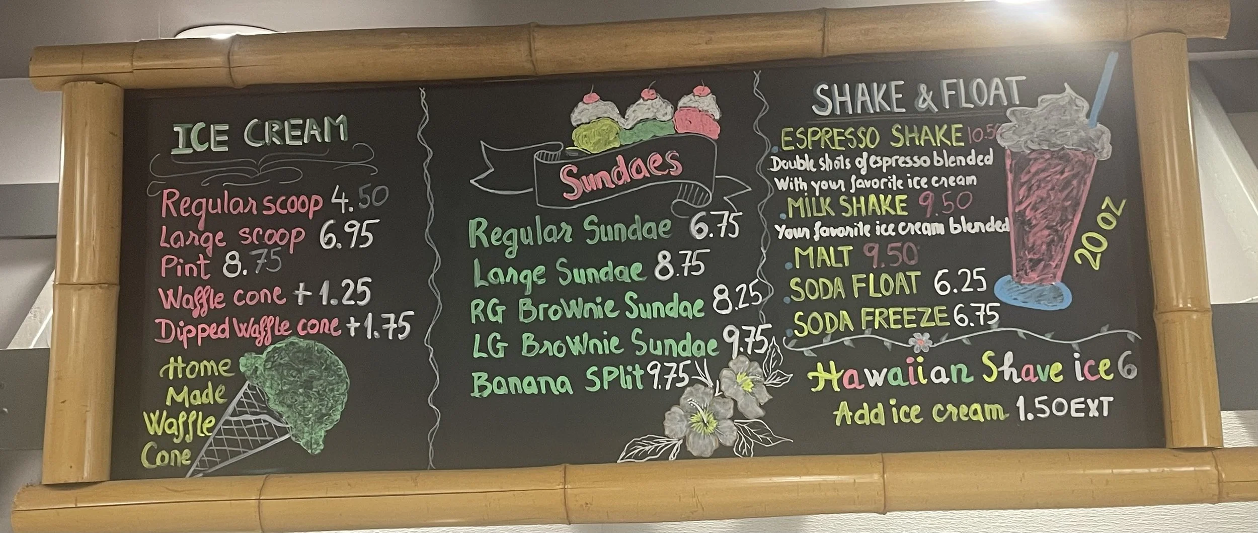 MENU — SUNSET SWEETS