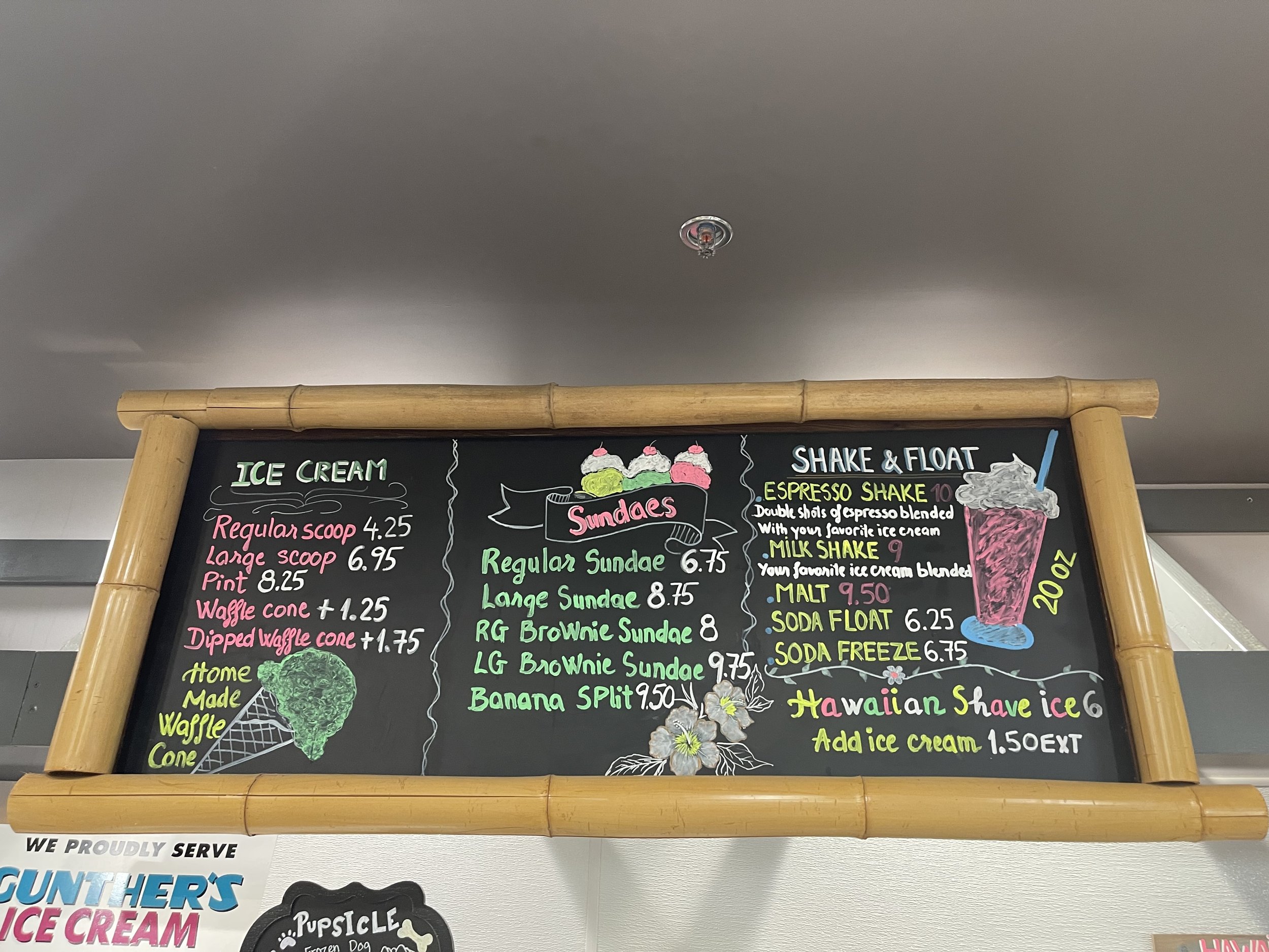 MENU — SUNSET SWEETS