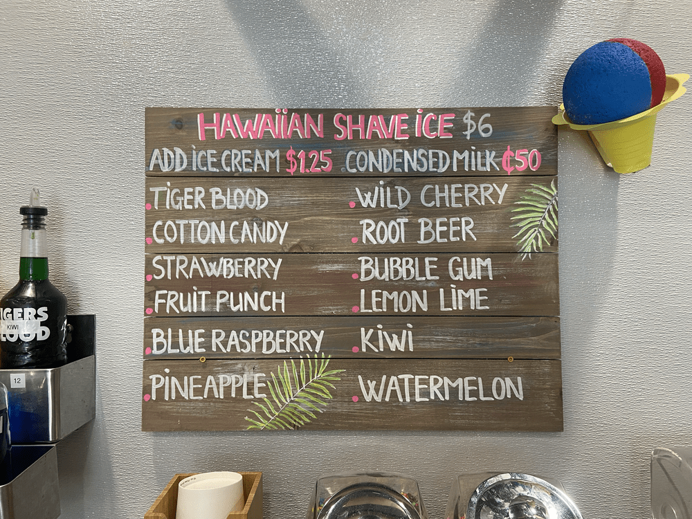 MENU — SUNSET SWEETS