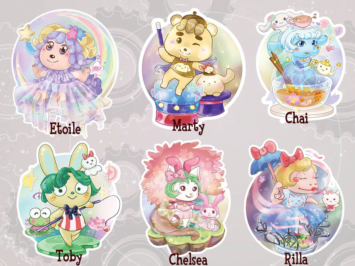 Paper & Party Supplies Animal Crossing Villager Vinyl Stickers Etoile ...