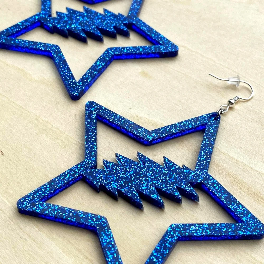 Blue Glitter Star