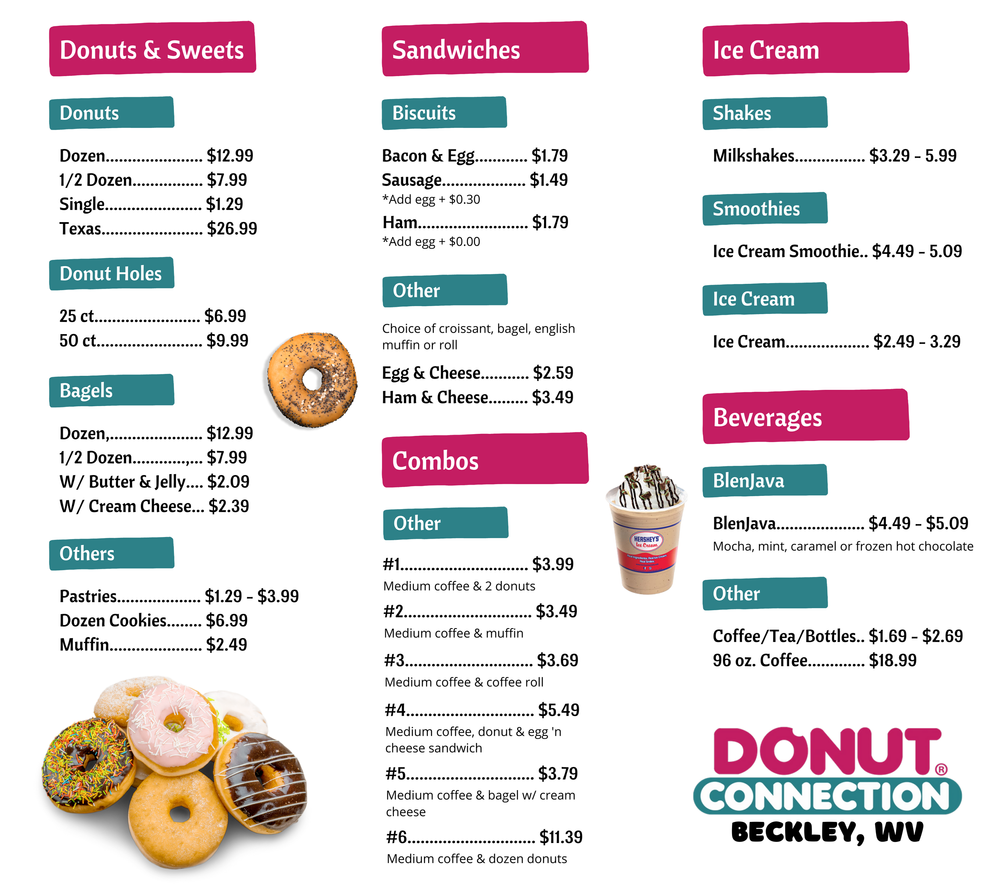 Menu — Donut Connection - Beckley