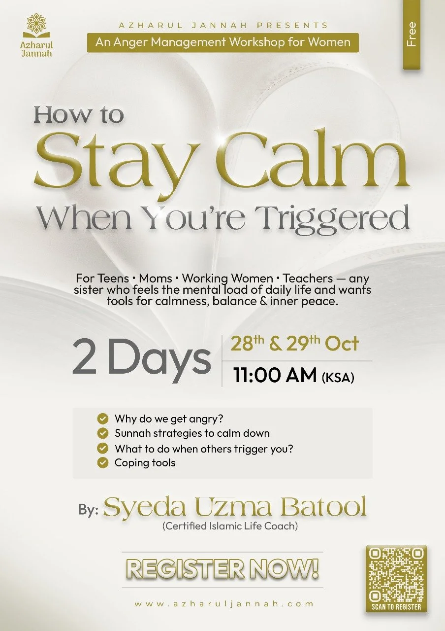 How to stay calm-Anger Management workshop — Azharul Jannah