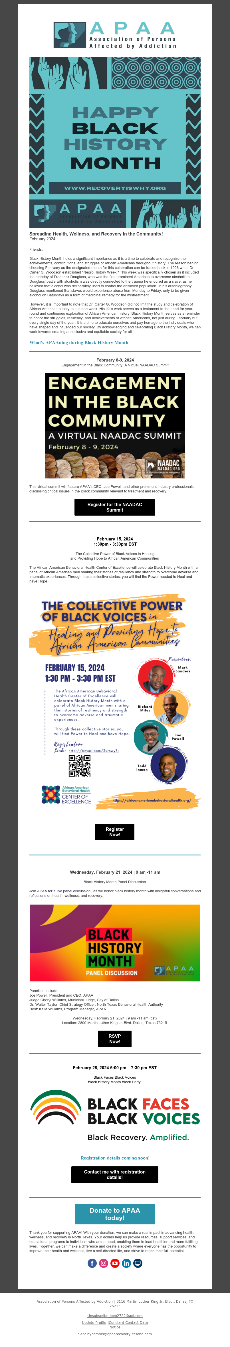 Black History Mailer — Association of Persons Affected by Addiction