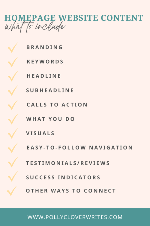 Website Homepage Content (What You Need to Include) — Polly Clover Writes