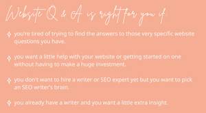 Website Q & A – a consultation service to help you better understand ...