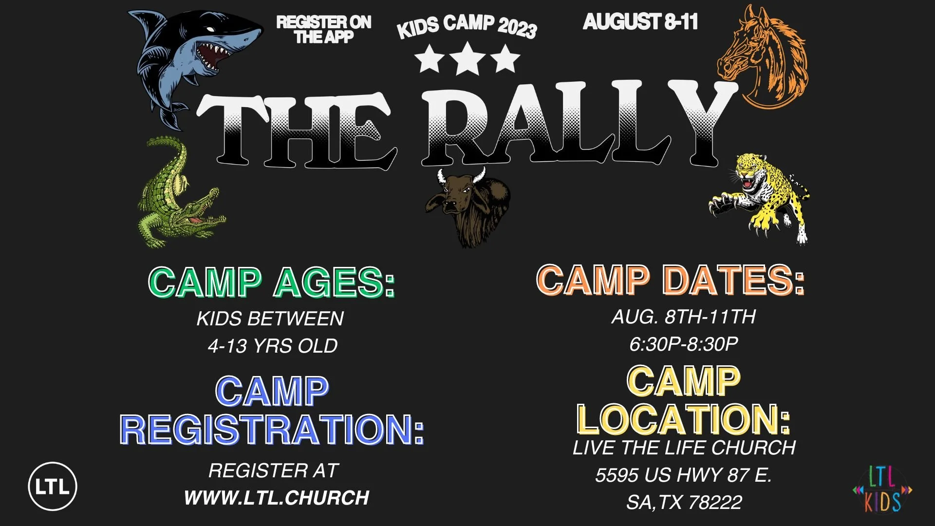 THE RALLY KIDS CAMP — Live The Life Church