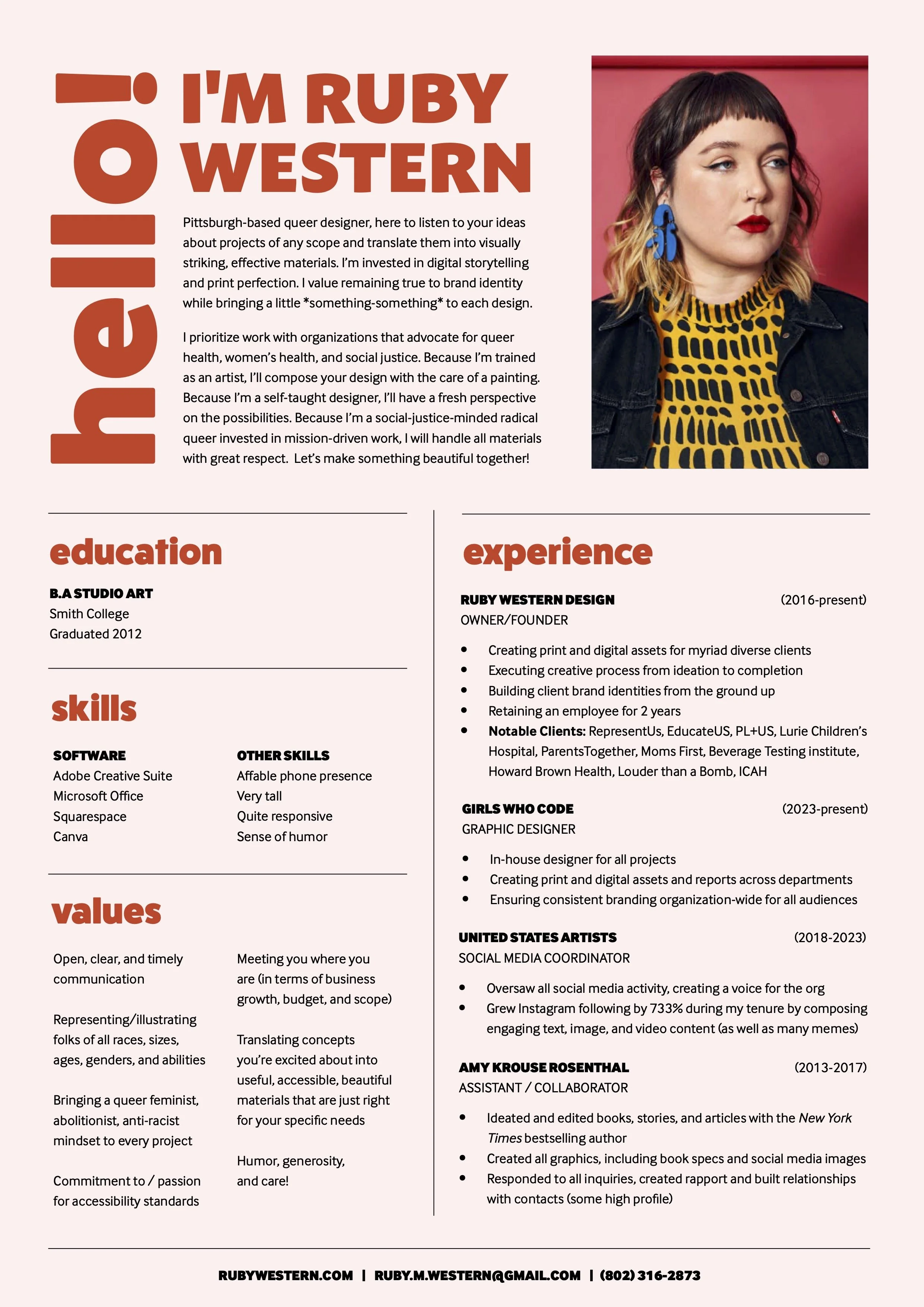 RESUME | Explore My Experience — Ruby Western Design