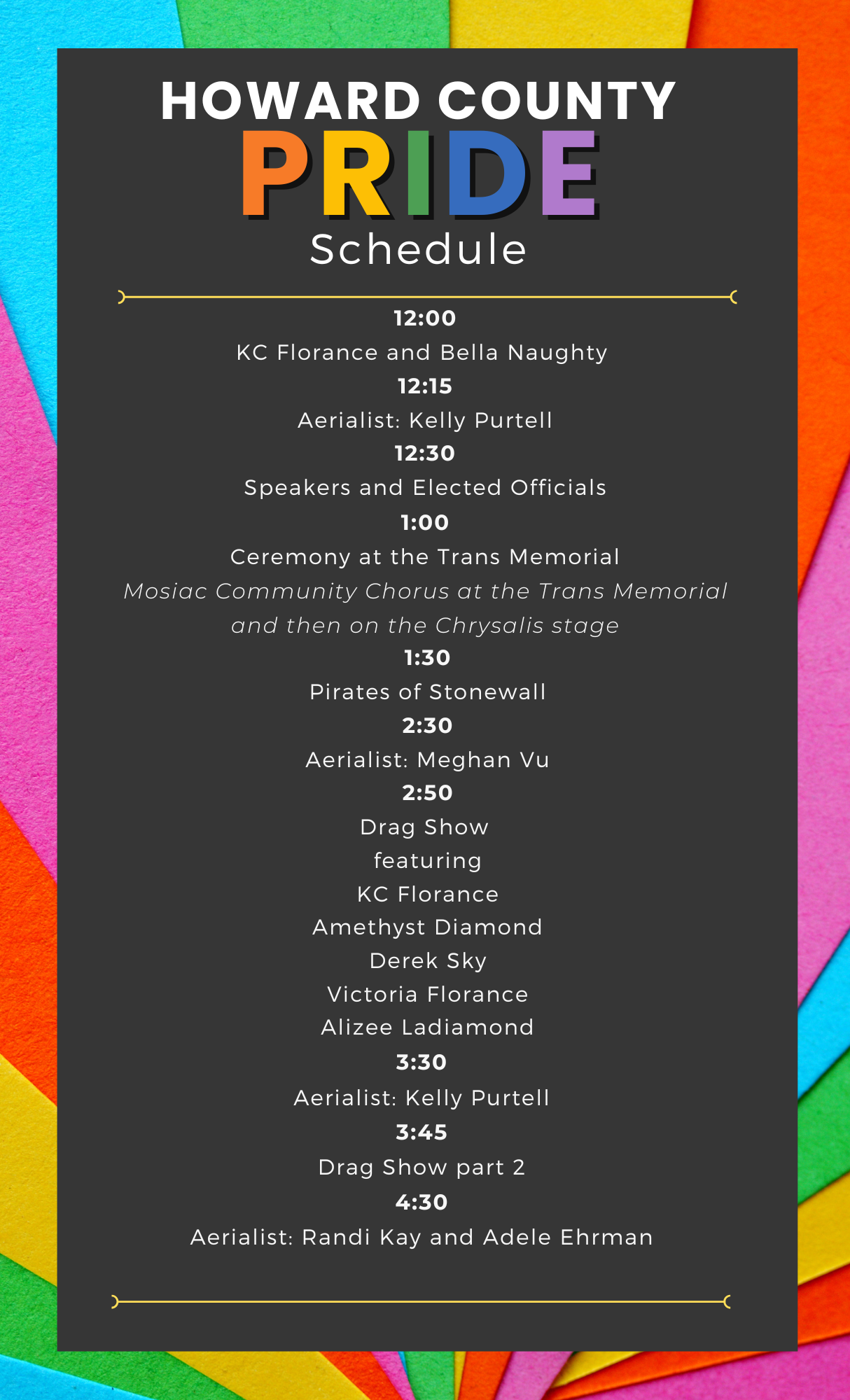 Schedule — Howard County Pride