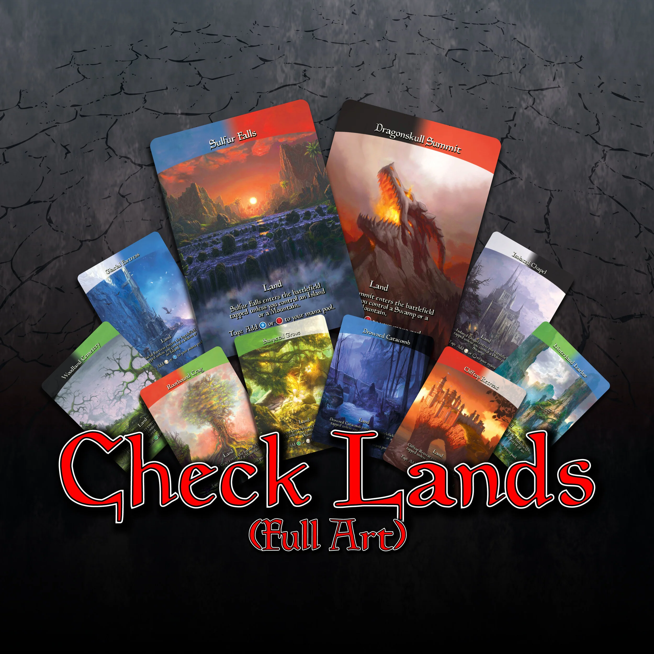 CHECK LANDS - Set of 10 (Full Art) — Magical Creations Site