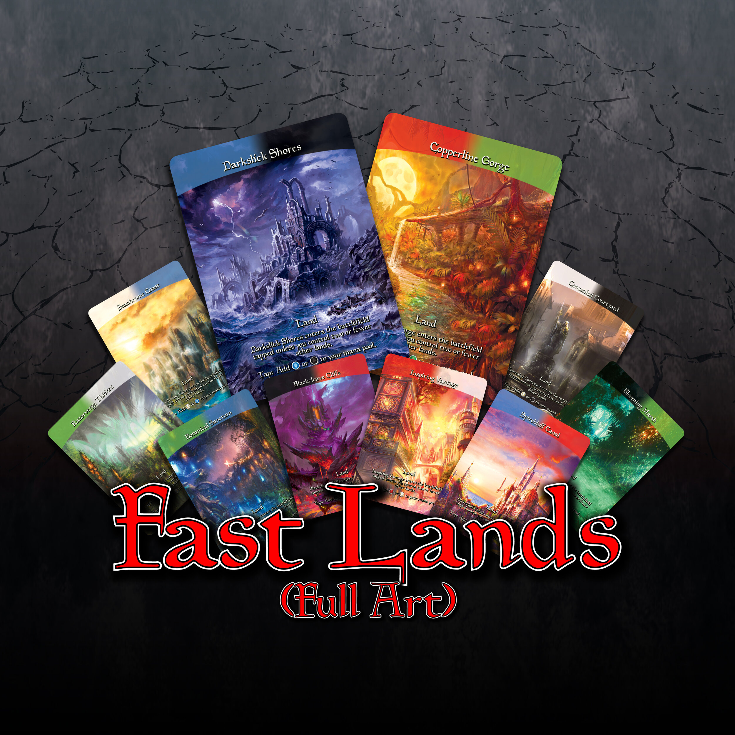 FAST LANDS - Set of 10 (Full Art) — Magical Creations Site