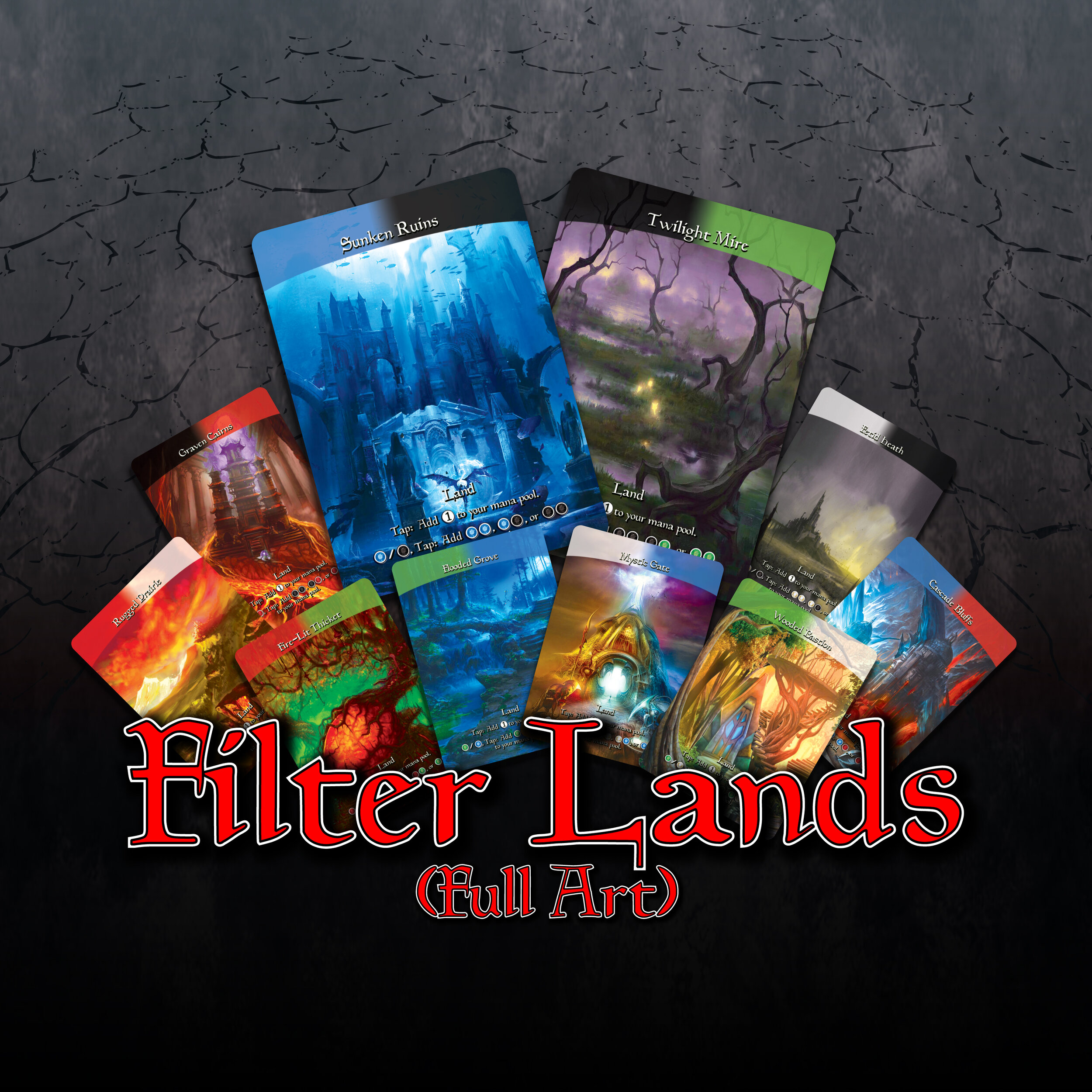 FILTER LANDS - Set of 10 (Full Art) — Magical Creations Site