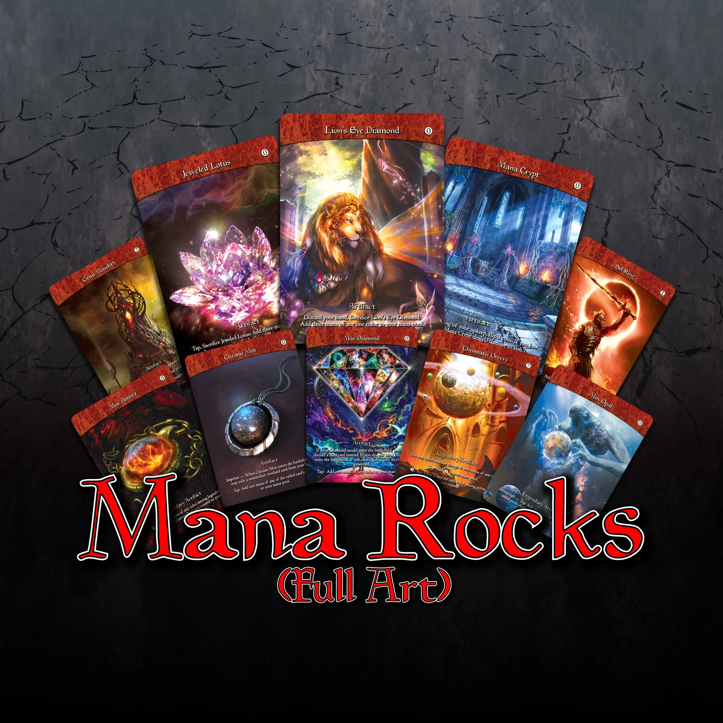 FULL ART MANA ROCKS - 10 Card Set — Magical Creations Site