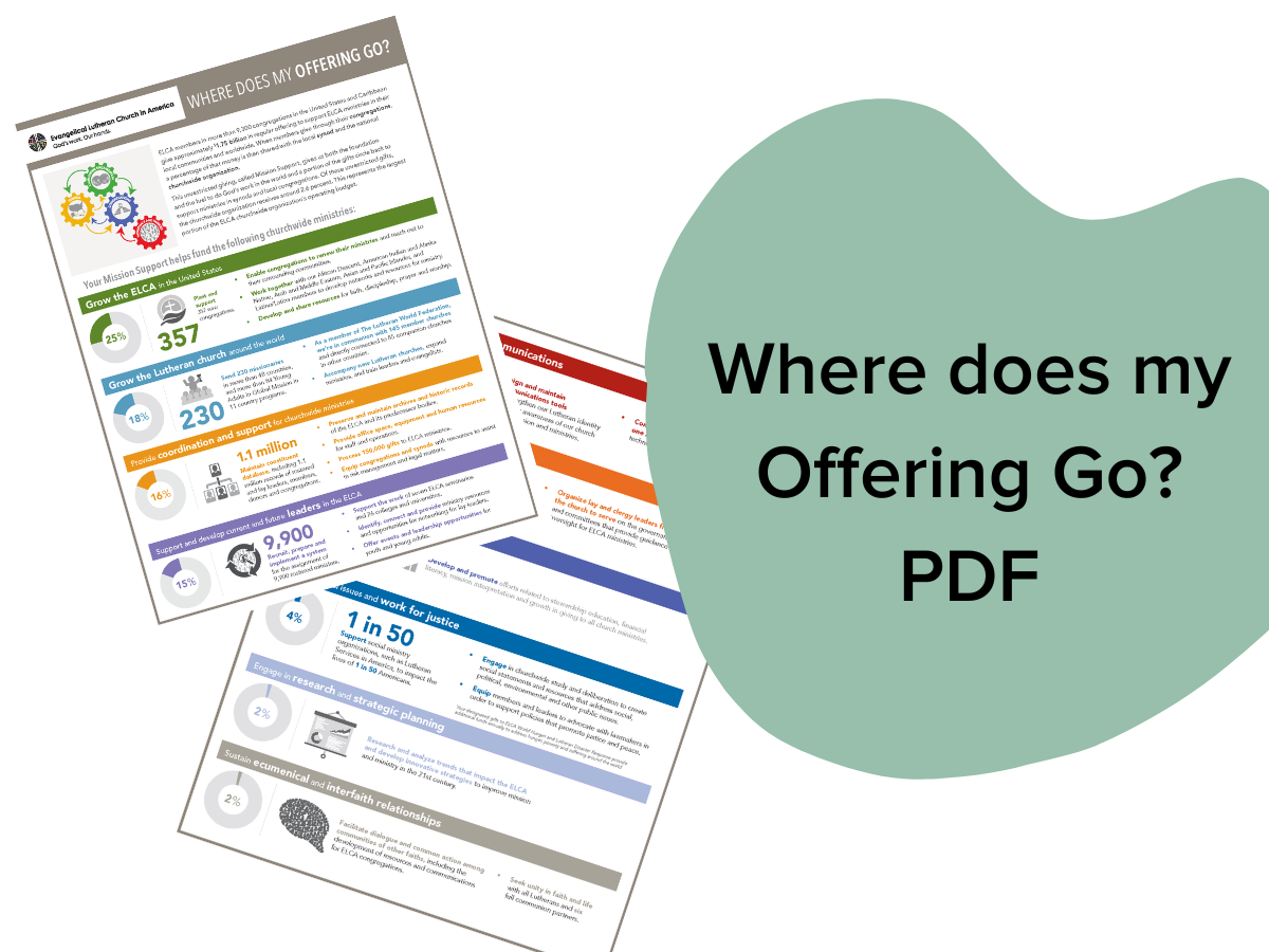 Mission Support — La Crosse Area Synod - ELCA