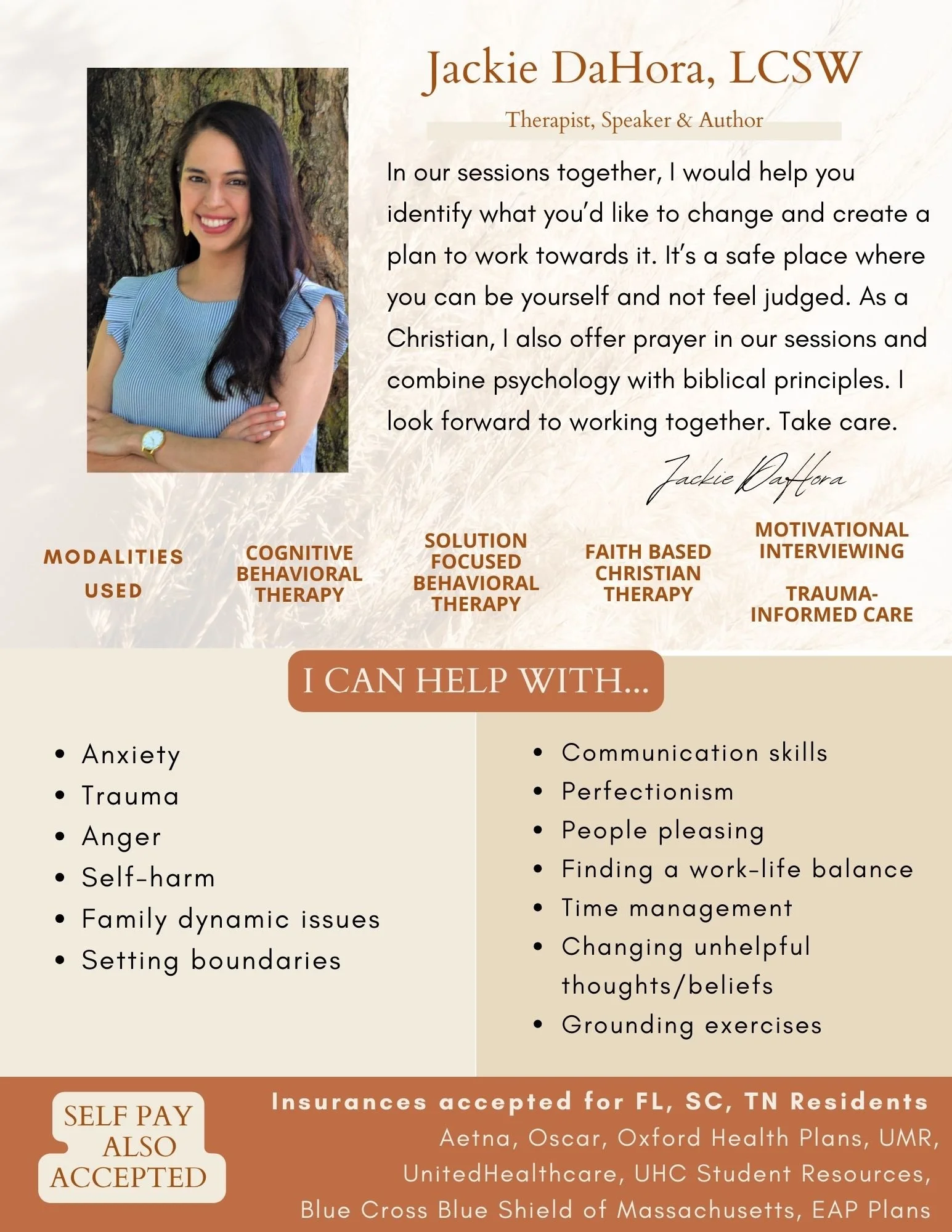 Jacquelin Da Hora LCSW Christian Therapist — Therapeace Counseling ...