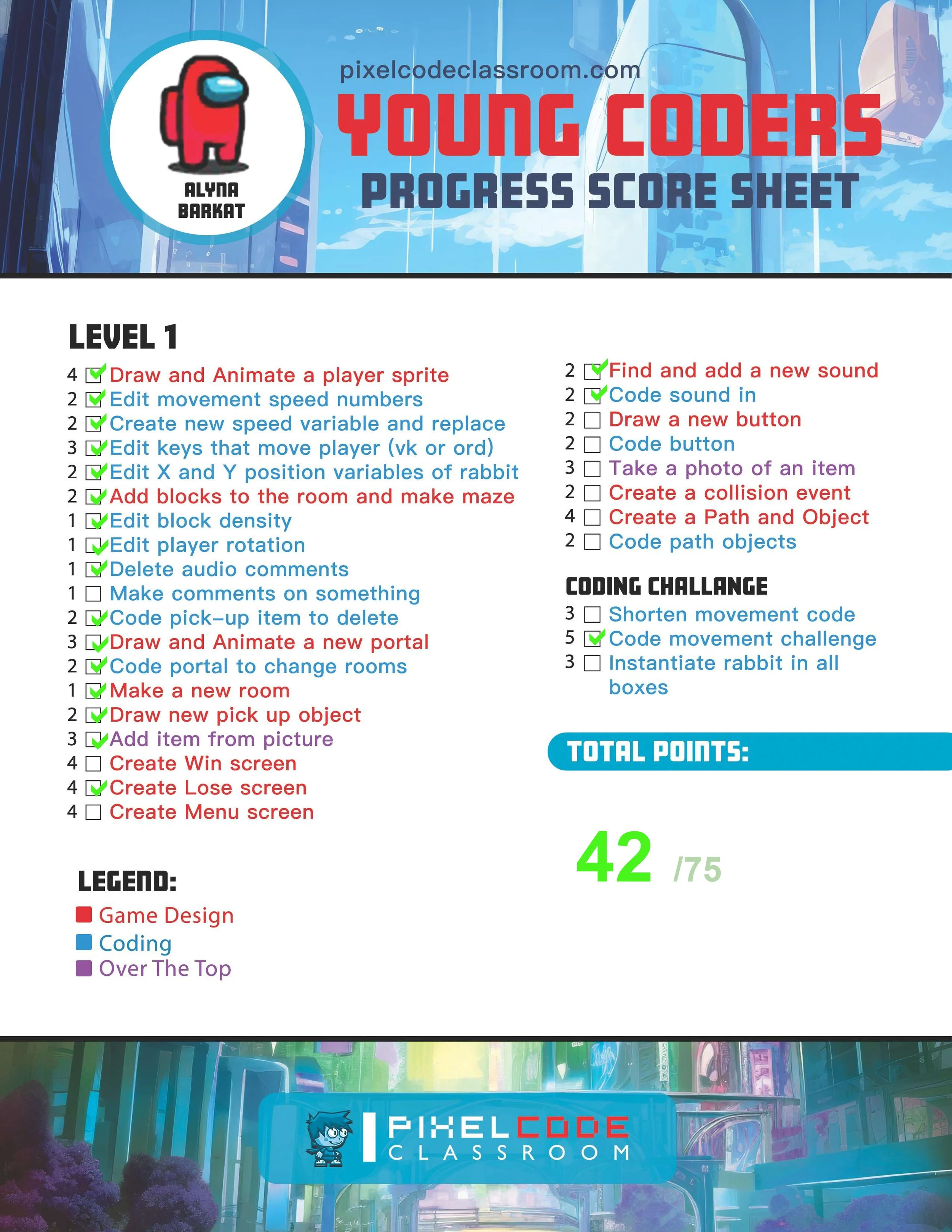 Alyna Pixel Code Classroom