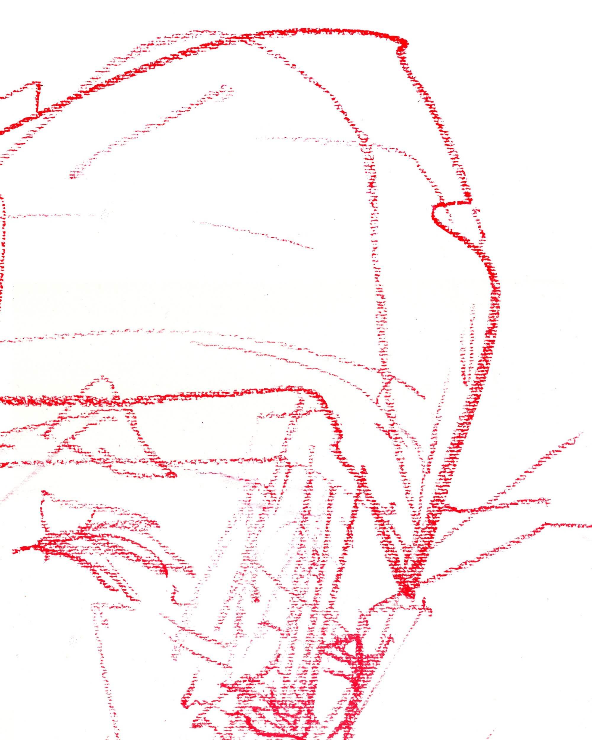 'Red Blanket With a Black Bob (Drawing)' - Original by Jackson Swaby ...