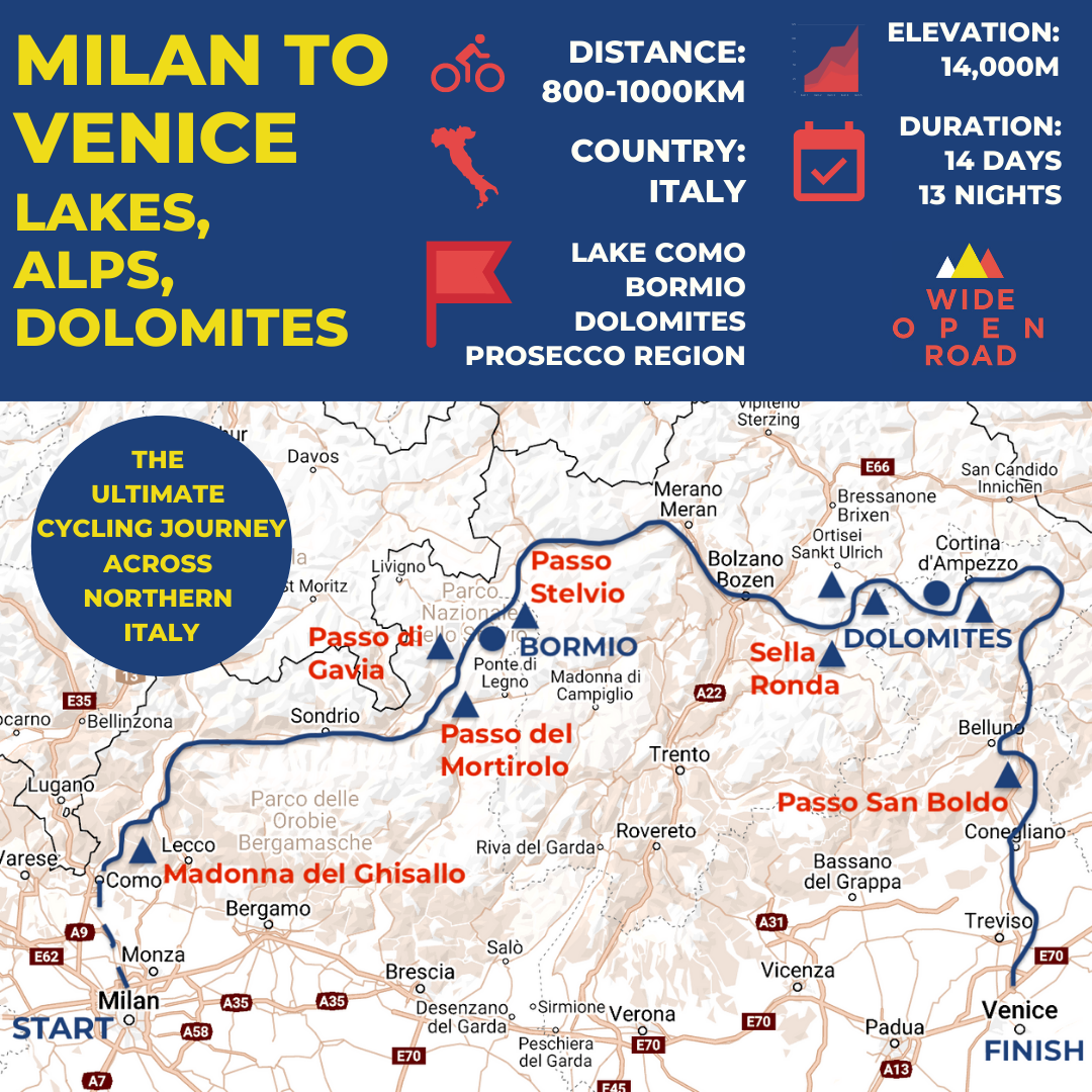 Northern Italy — Wide Open Road Cycling Tours