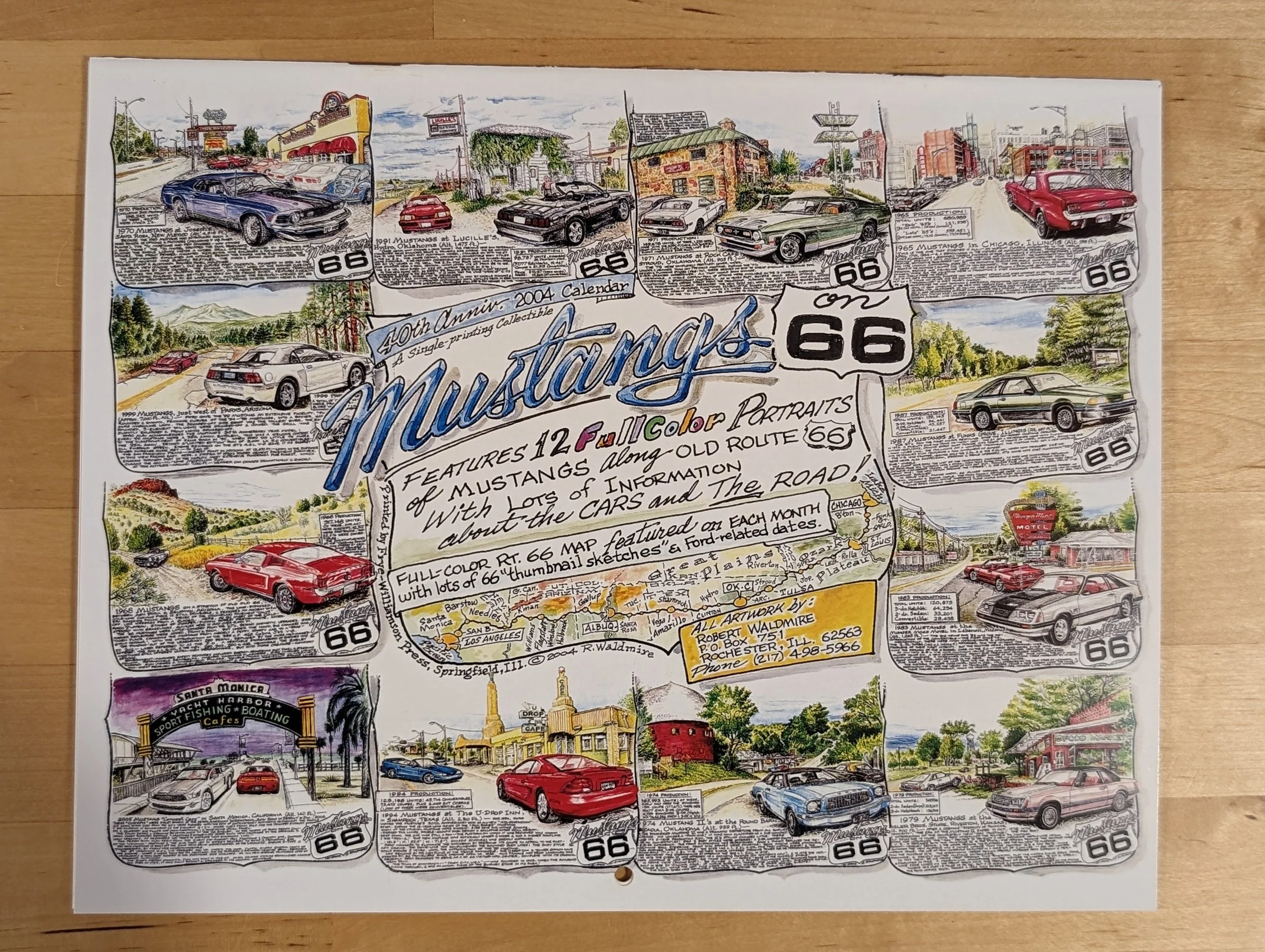 2004 40th Anniversary Mustang Calendar by Bob Waldmire — Oklahoma Route ...