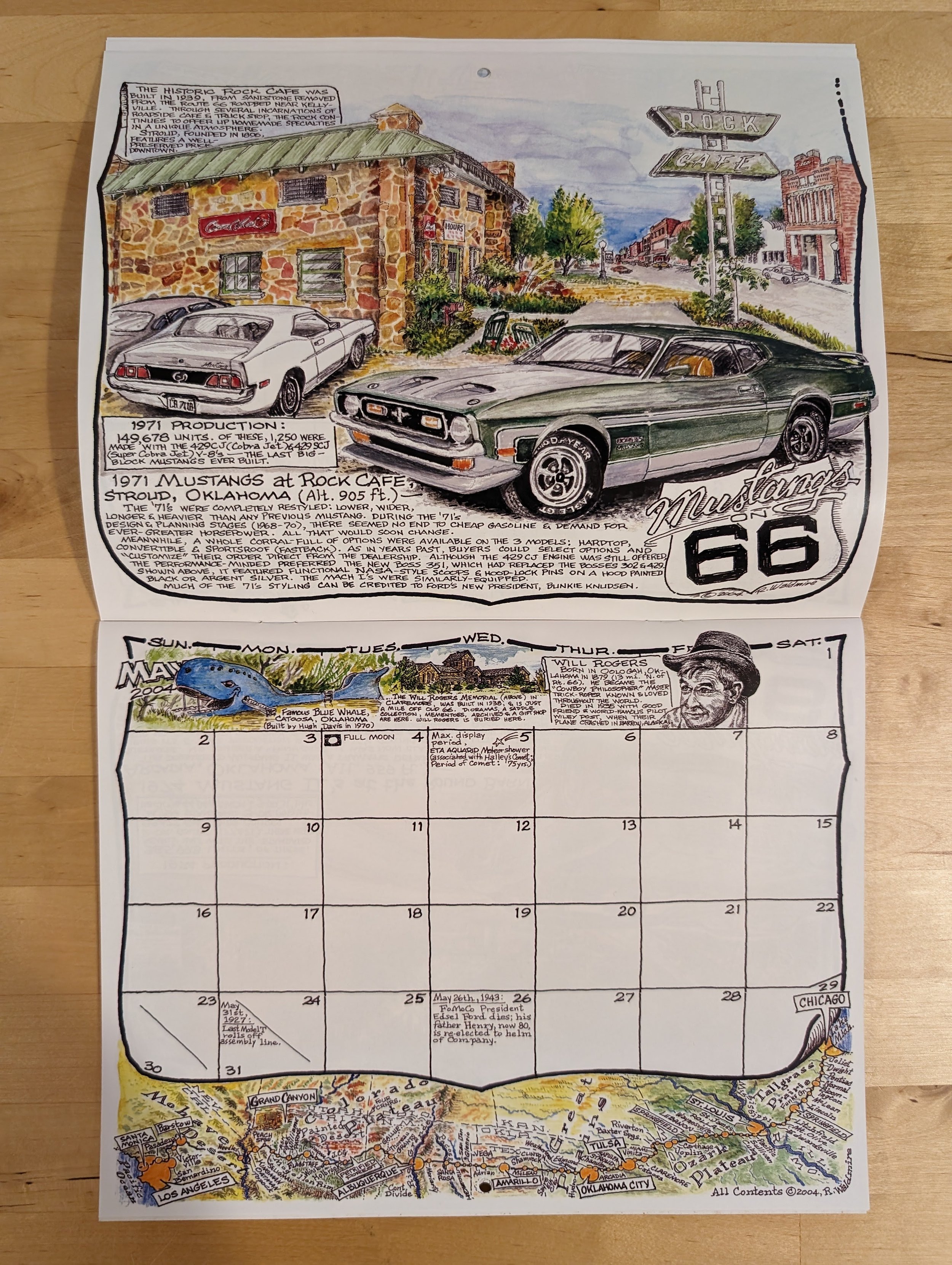 2004 40th Anniversary Mustang Calendar by Bob Waldmire — Oklahoma Route ...