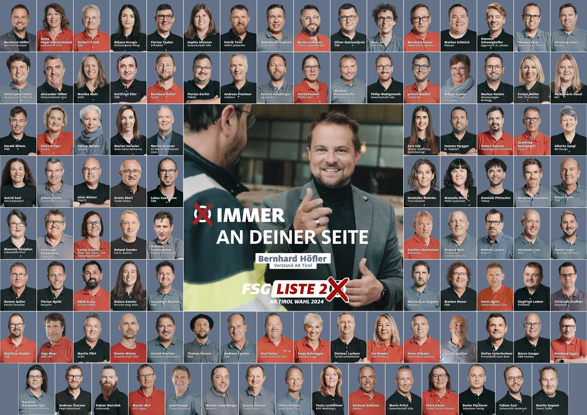 AK Wahl 24 - FSG Tirol - Liste 2 - Stark. Gemeinsam. Vorwärts. Für Dich und alle Tiroler:innen ...