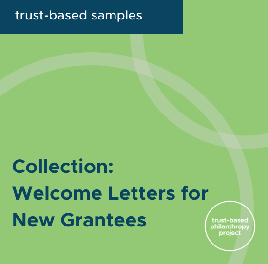 templates & samples — Trust-Based Philanthropy