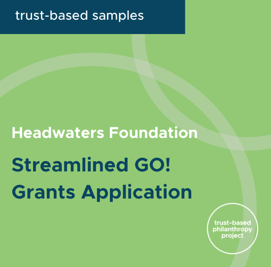 templates & samples — Trust-Based Philanthropy