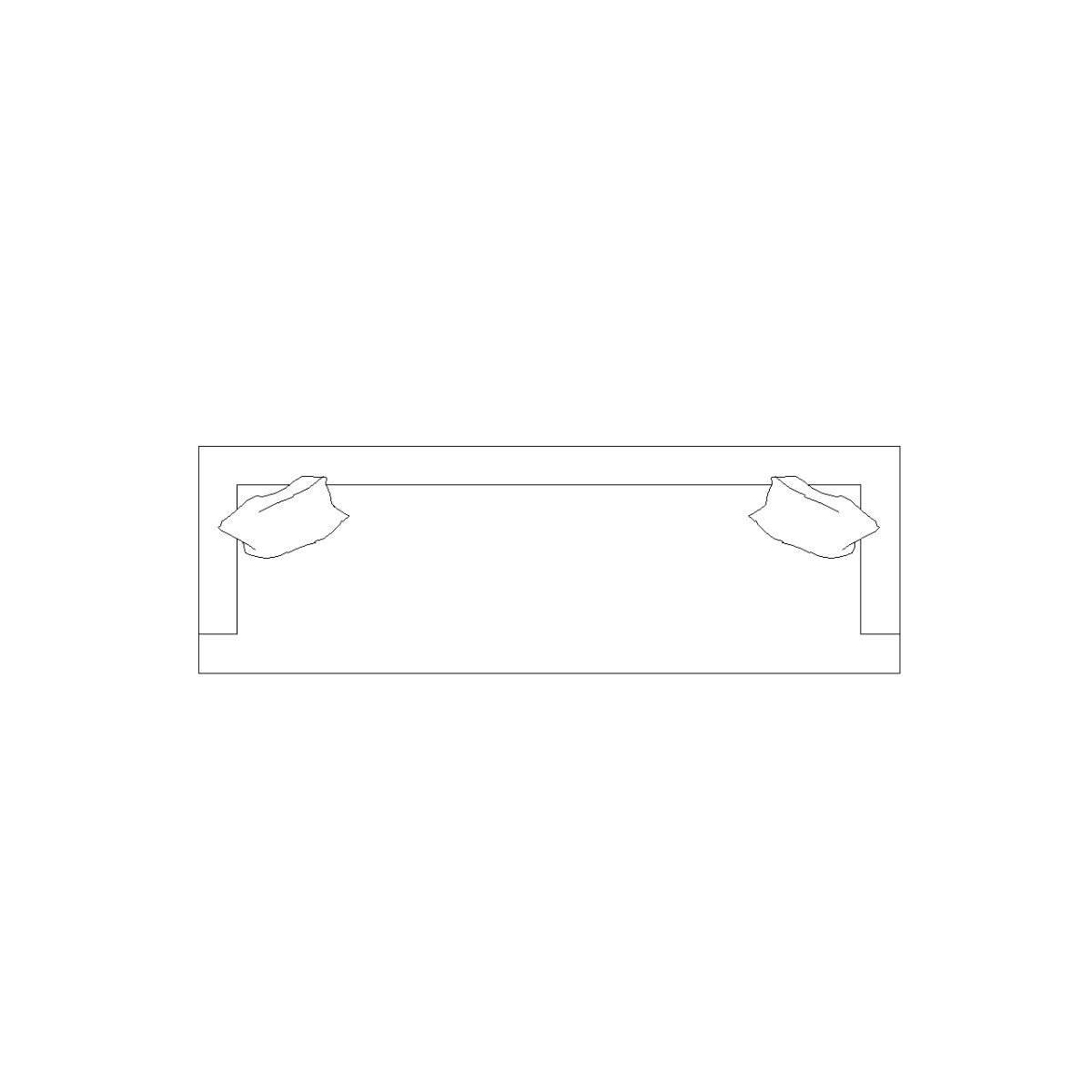 Loveseat Sofa - Plan View | Drafted by Design