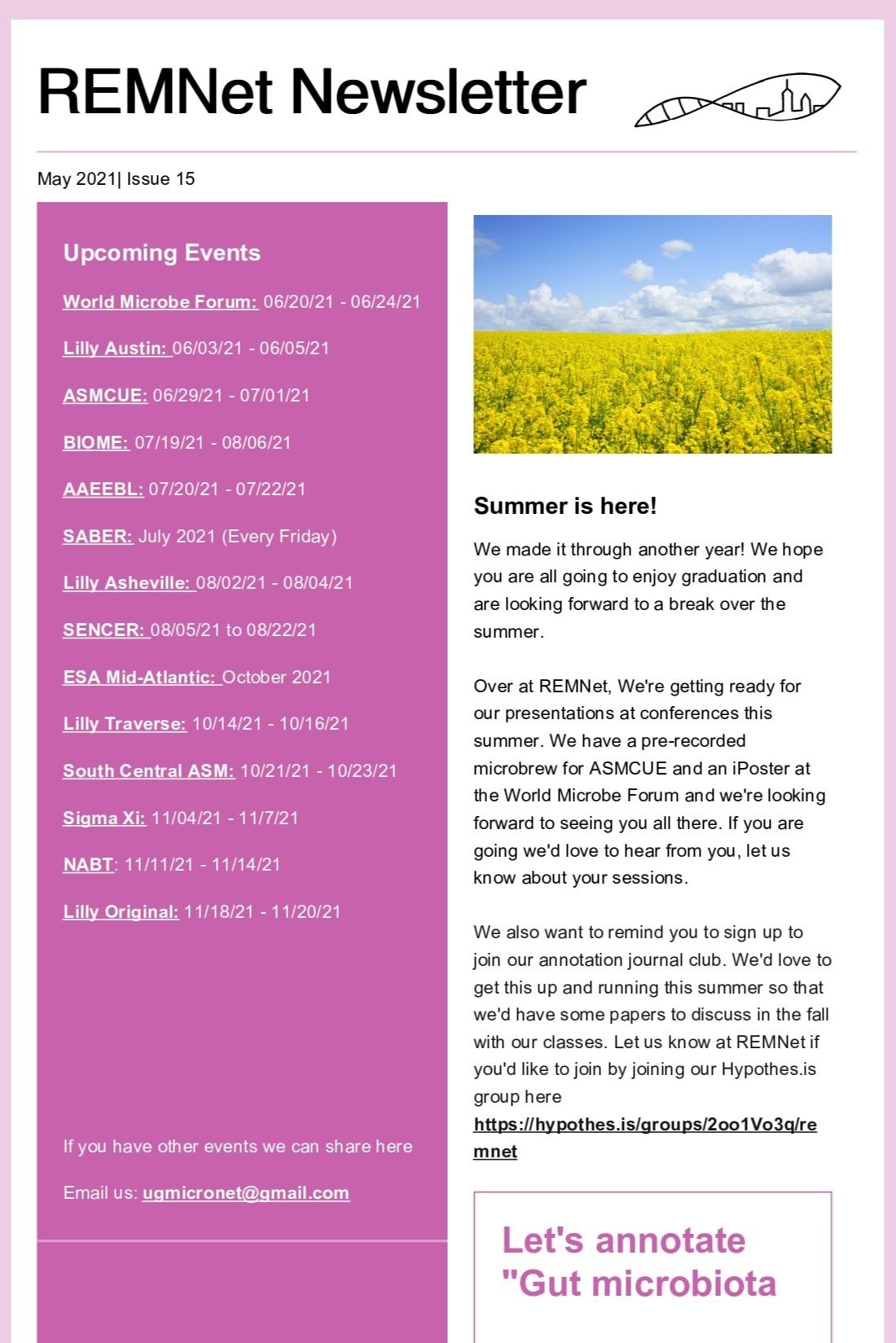 Newsletter — Microbiomes for All