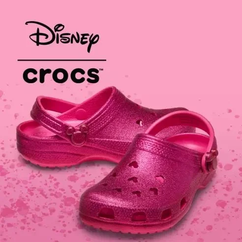 New Mickey Mouse Icon Hot Pink Glitter Crocs on Disney Store — EXTRA ...