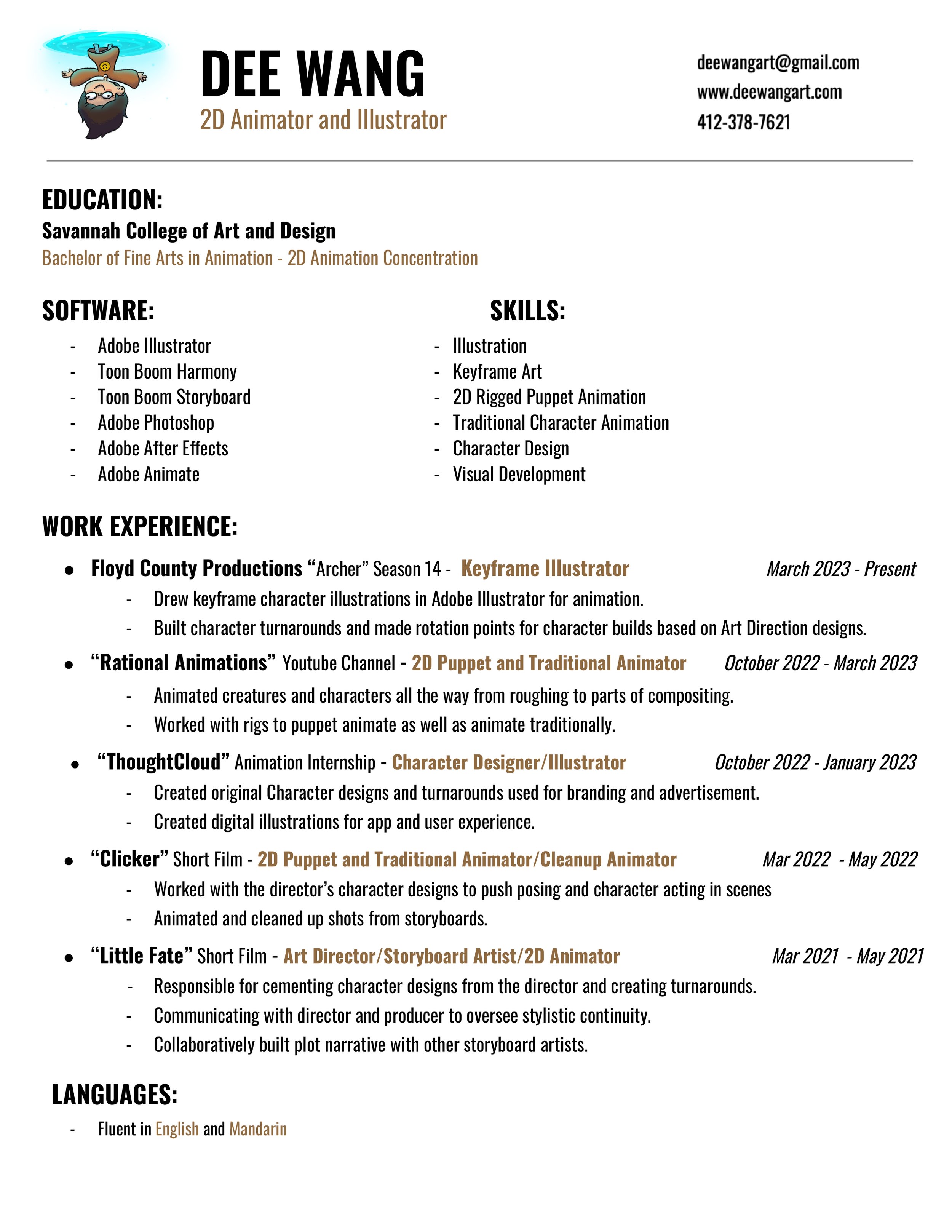Resume — Dee Wang