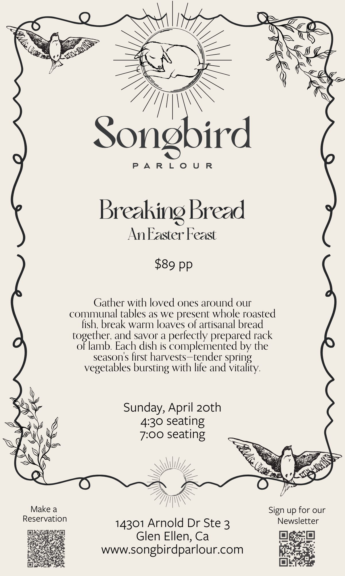 Songbird Parlour | Sonoma Valley Restaurant | Modern Restaurant ...