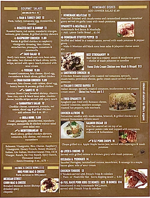 Menu — Samantha's on Portage